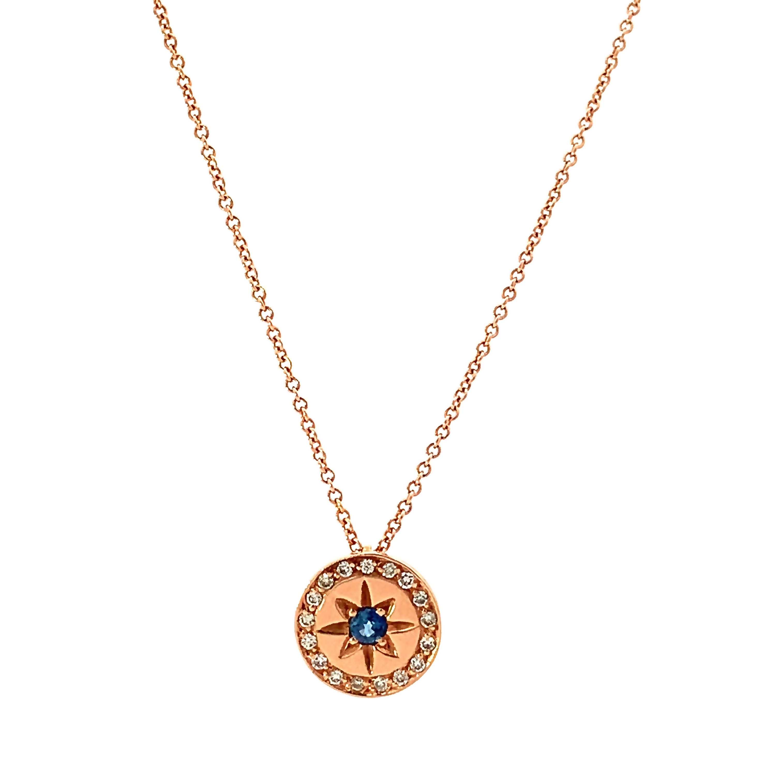 Sapphire and Diamond Star Disc Necklace - made to order – Generales ...