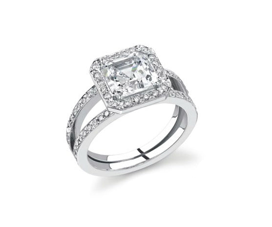 Asscher Cut Engagement Ring (setting only) – Generales & Generales Fine ...